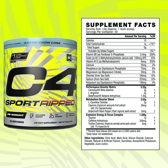 Cellucor C4 Sport® Ripped- Fat Burning Pre-Workout for Athletes