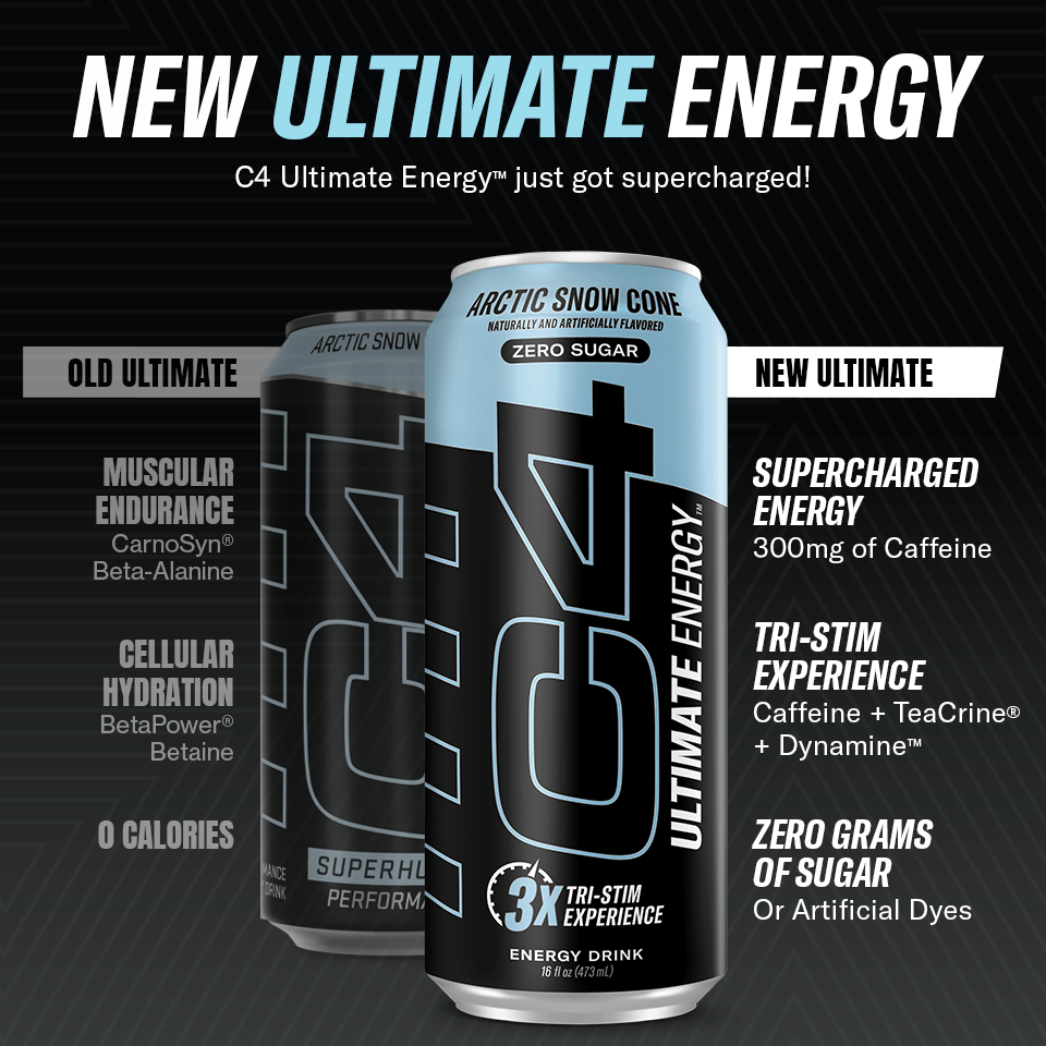 C4 Ultimate® Carbonated | Sugar Free Performance Energy 16oz (12-Pack ...