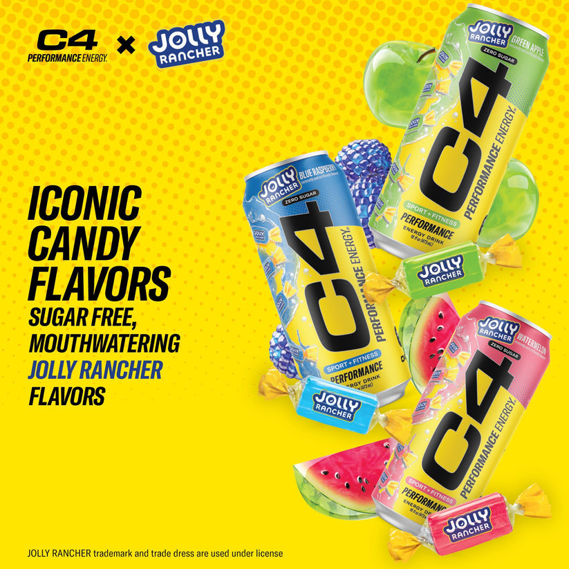 C4 Energy® x Jolly Rancher™ | Carbonated Energy Drink 16oz (12-Pack ...