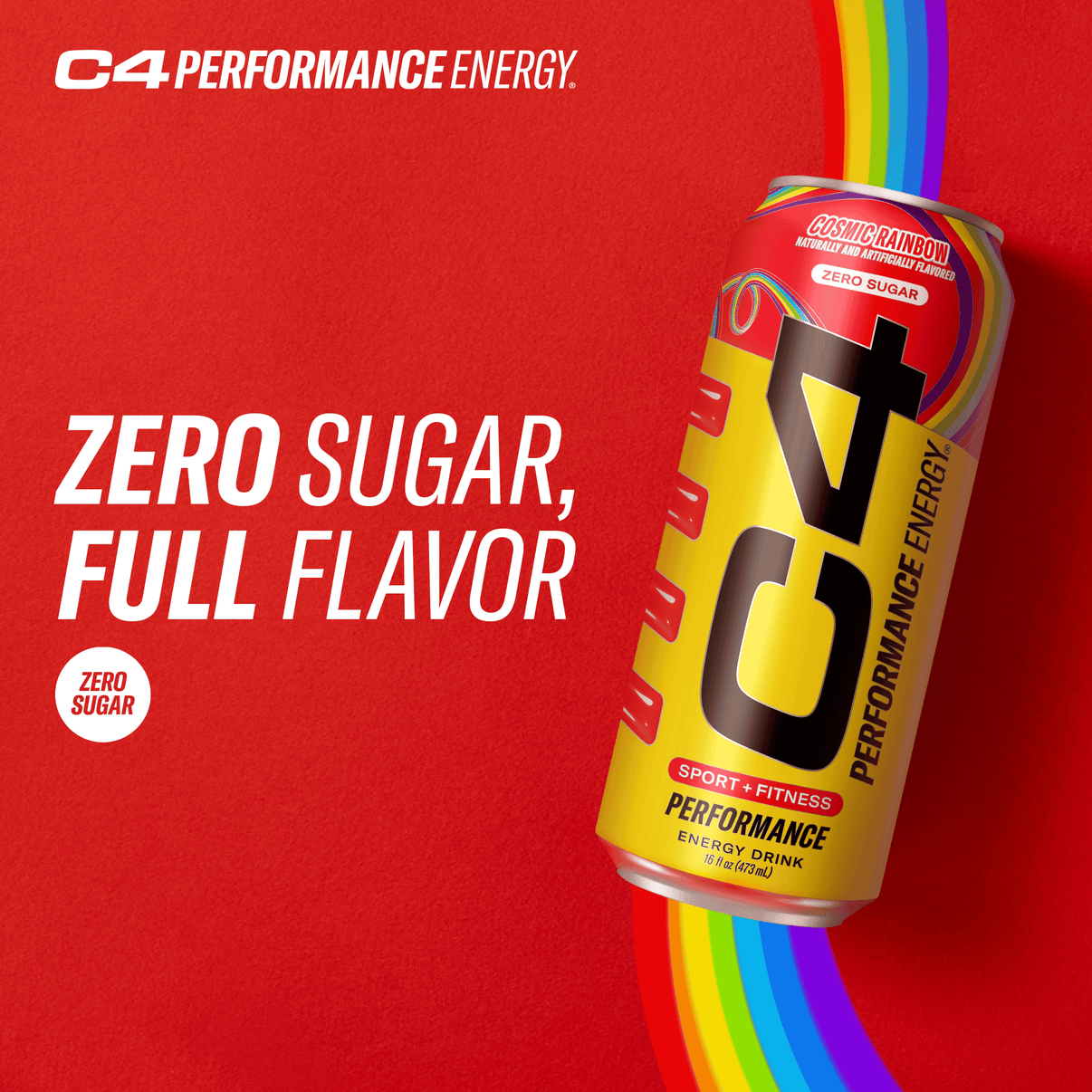 C4 Energy x Cosmic Rainbow | Carbonated Energy Drink 16oz (12-Pack ...