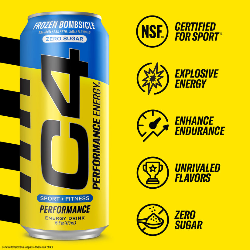 C4® Energy Carbonated | Energy Drink 12oz & 16oz (12-Pack) | Cellucor