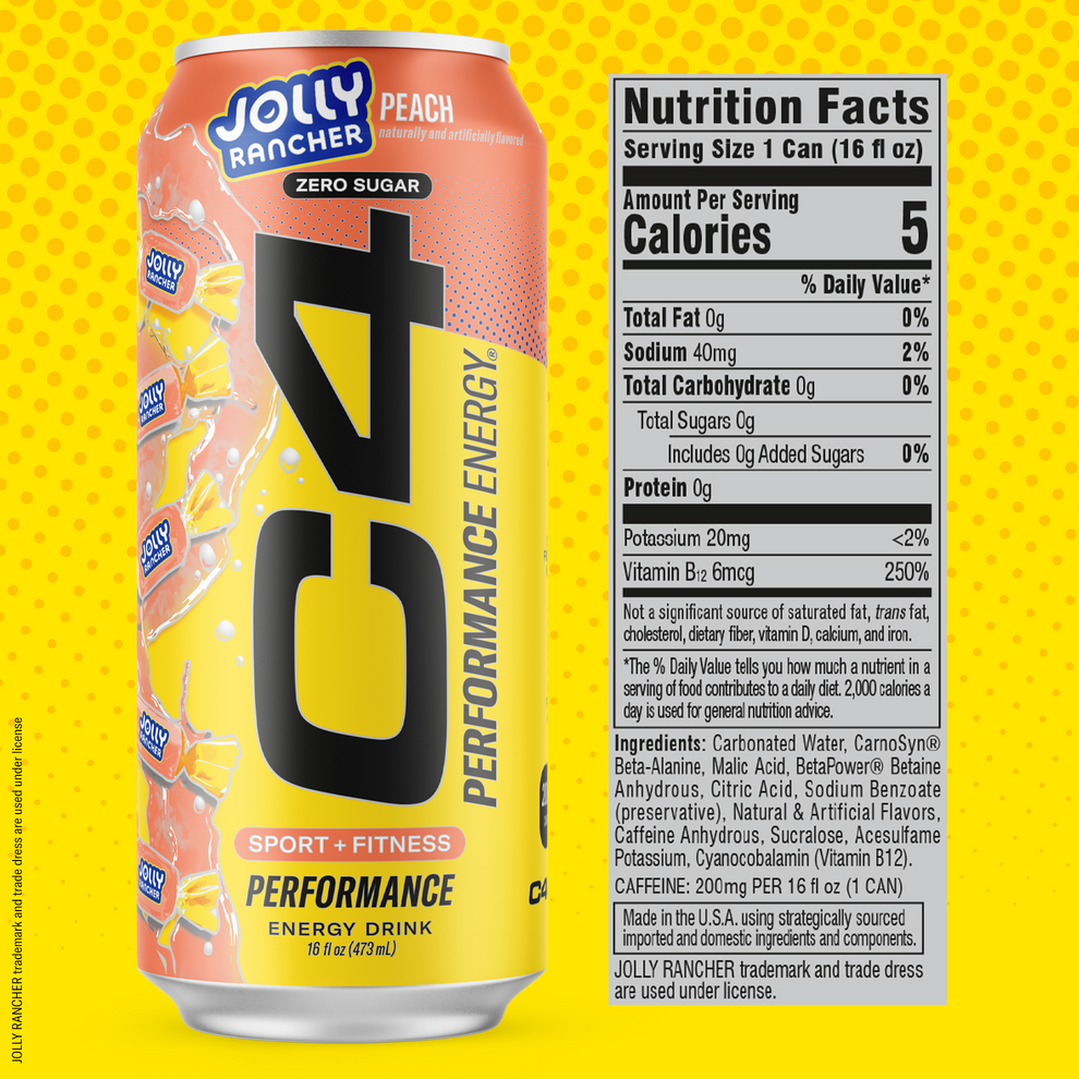 C4 Energy® x Jolly Rancher™ | Carbonated Energy Drink 16oz (12-Pack ...