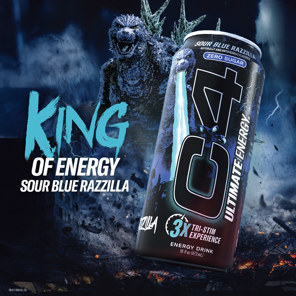 C4 Ultimate Energy® Carbonated x Godzilla | 300mg Energy Drink (12-Pack ...