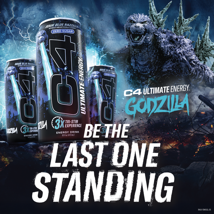C4 Ultimate Energy® Carbonated x Godzilla | 300mg Energy Drink (12-Pack ...