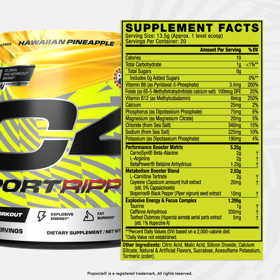 C4 Sport Ripped™ - Fat Burning Pre-Workout for Athletes – Cellucor