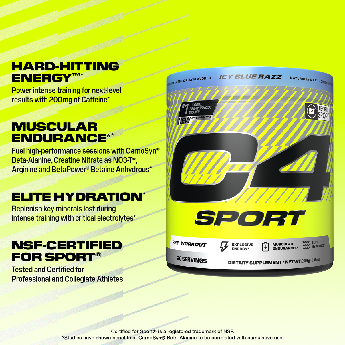 Cellucor C4 Sport® - NSF Certified Pre-Workout for Athletes