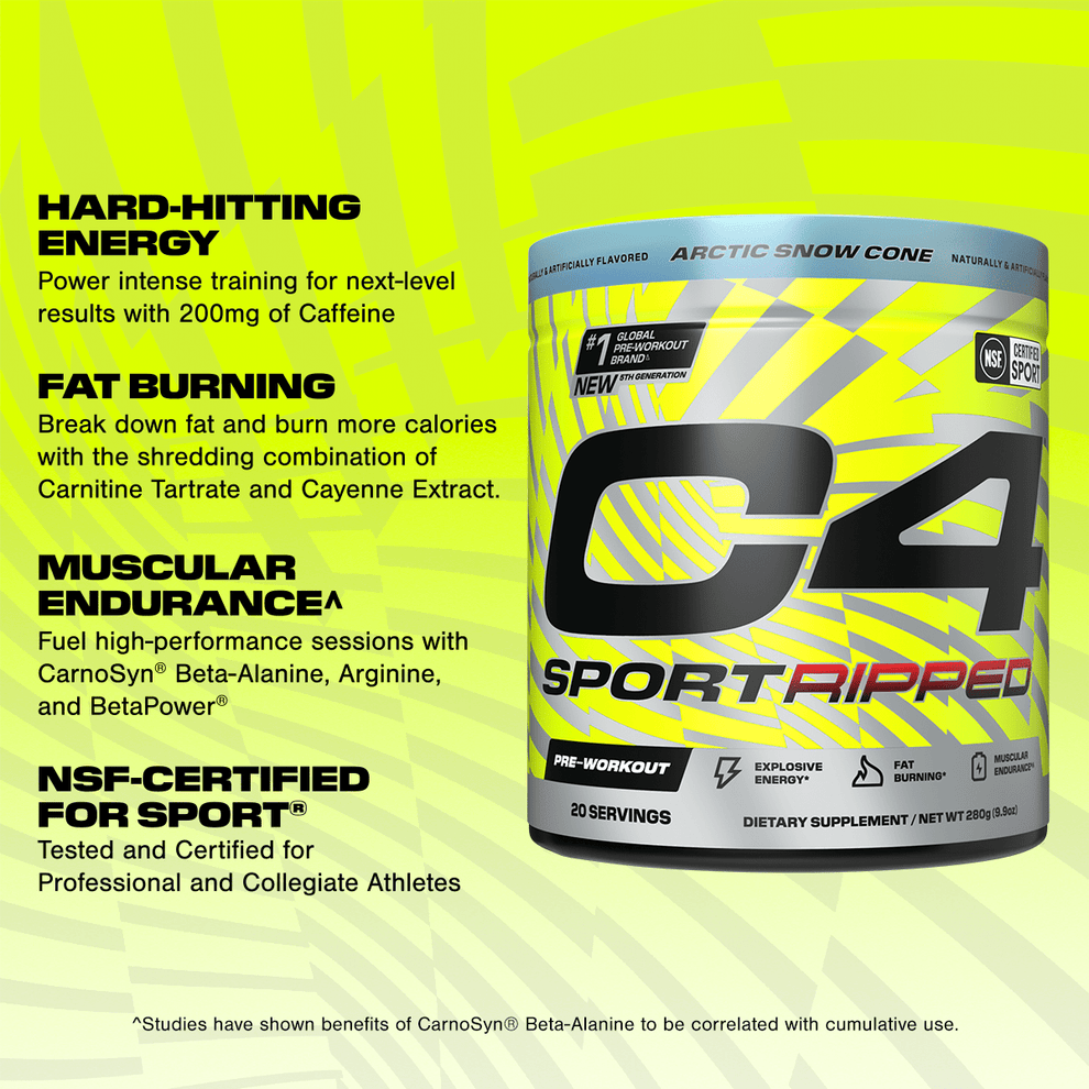 Cellucor C4 Sport® Ripped- Fat Burning Pre-Workout for Athletes